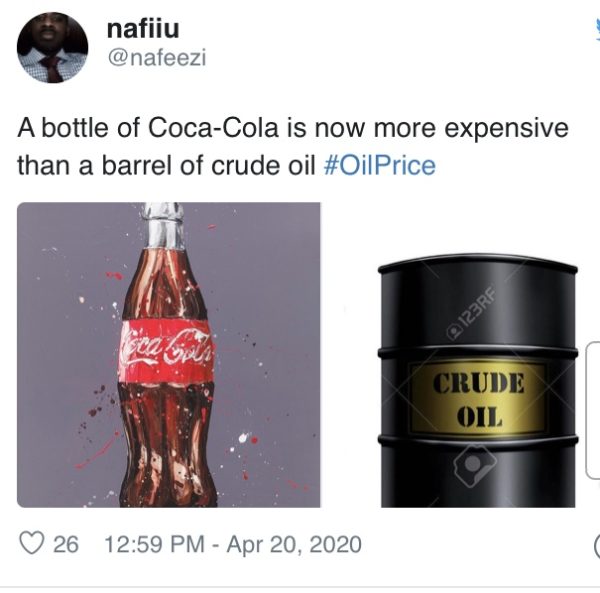 Oil Price Memes And Jokes of 4-20-2020 Never Let A Good Oil Price Crash ...