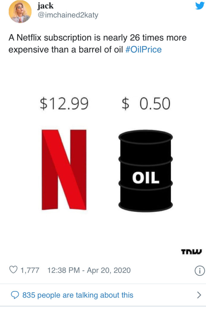 Oil Price Memes And Jokes of 4-20-2020 Never Let A Good Oil Price Crash ...